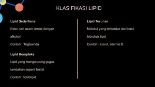 Lipid Bio Kimia: Penjelasan, Struktur.pptx.pdf