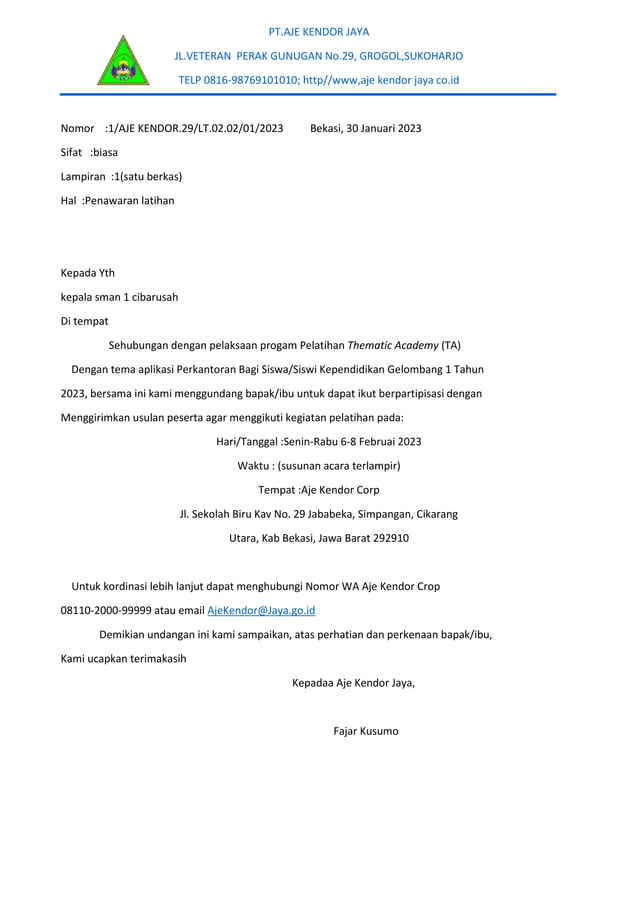 cara membuat surat | DOCX