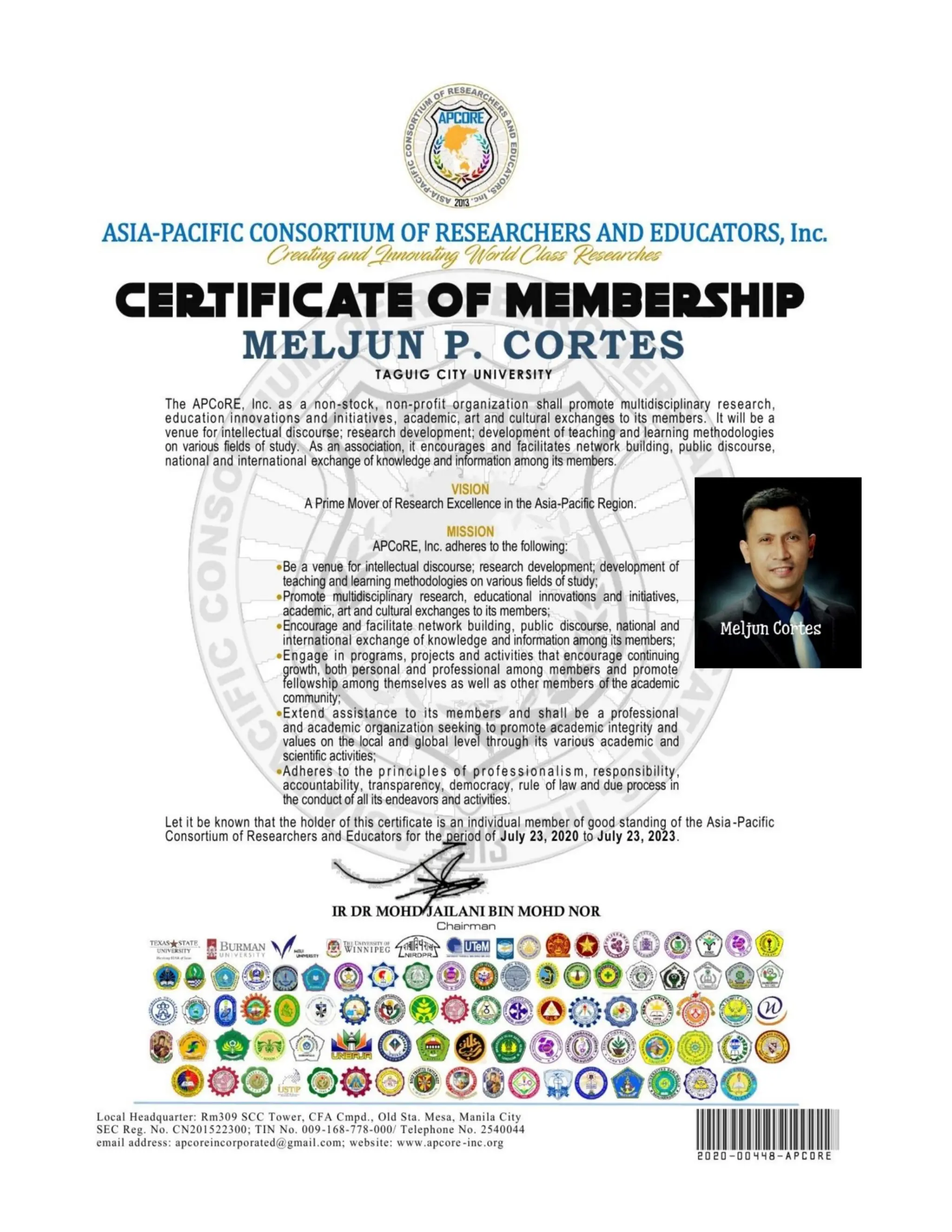 APCORE Memberships 2020 Individual Membership | PDF