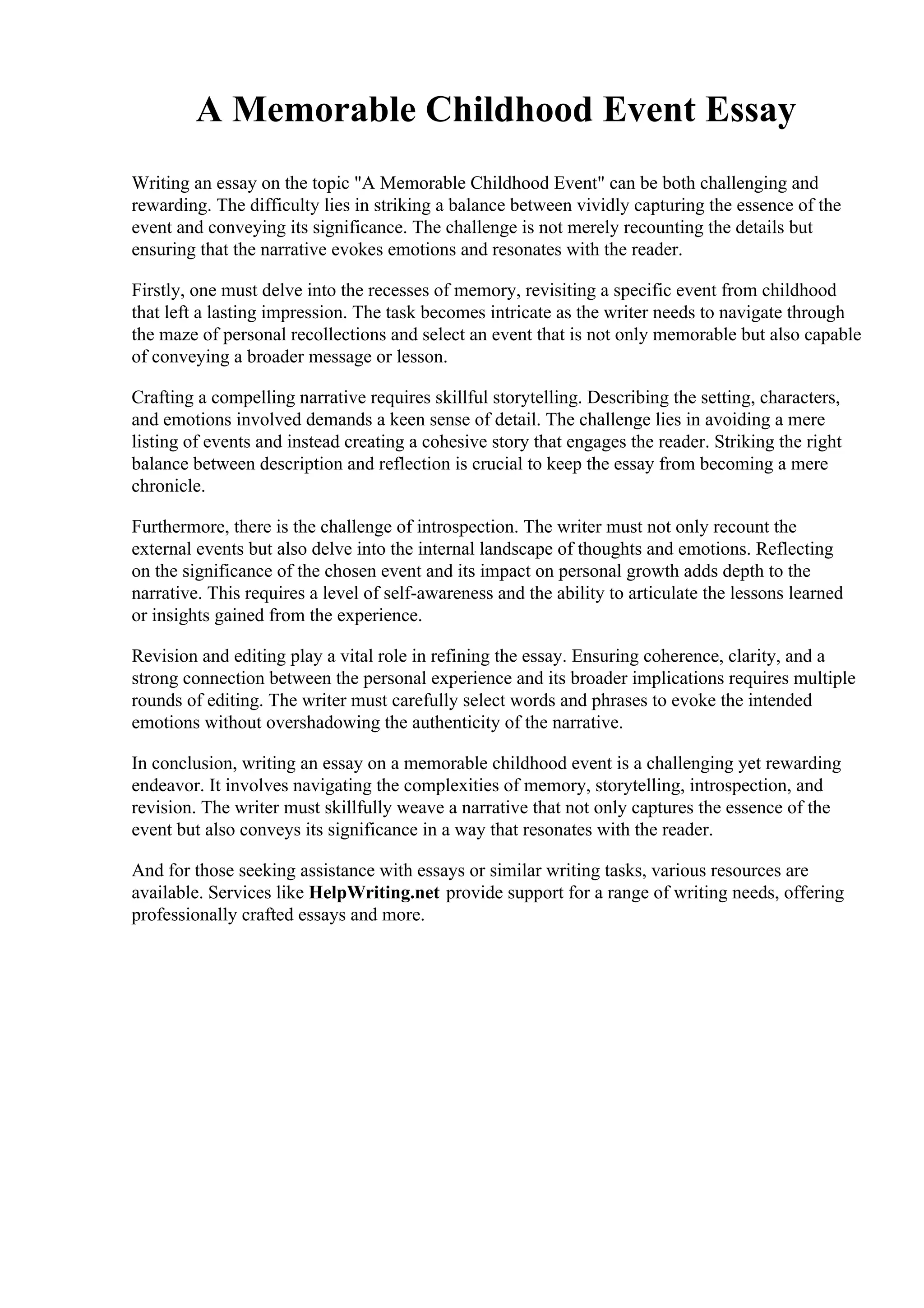 A Memorable Childhood Event Essay.pdf