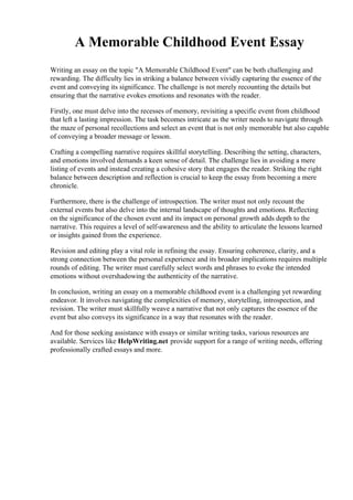 A Memorable Childhood Event Essay.pdf