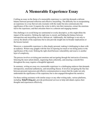 A Memorable Experience Essay.pdf