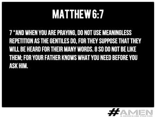 #Amen Series - What the bible says about Prayer | PPT
