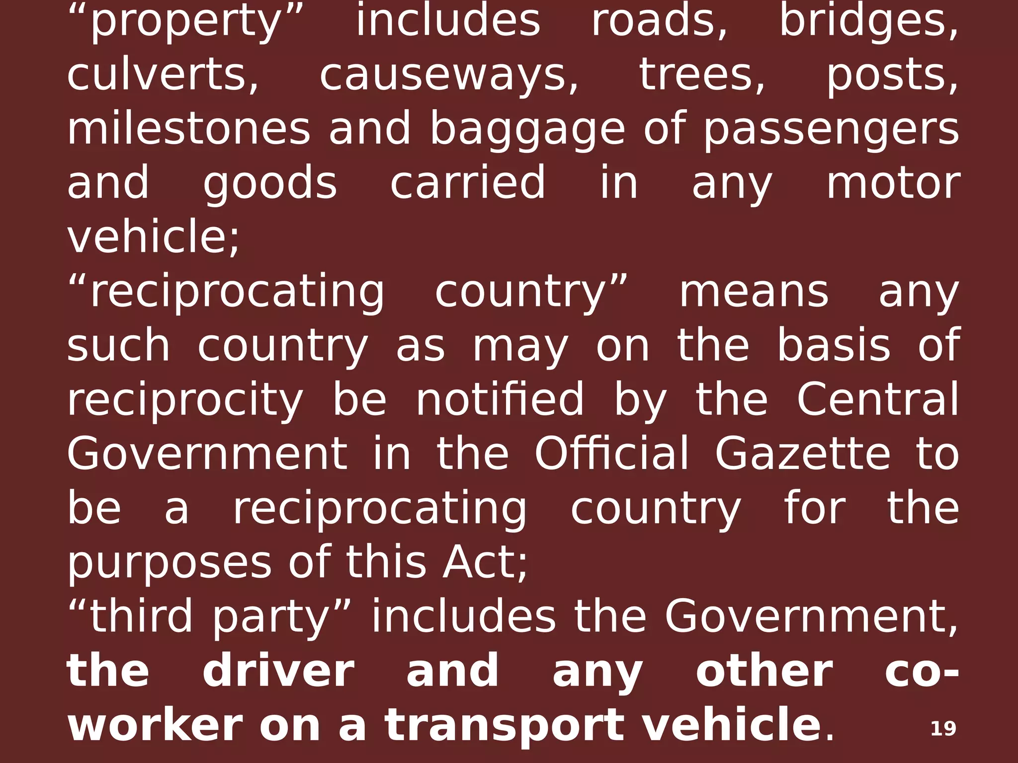 Amended motor vehicles act 2019 | PDF