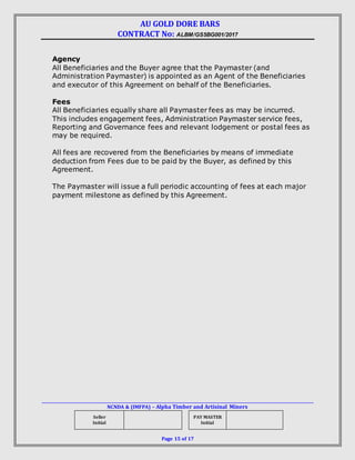 Amended ncnda for gold dore bars | DOCX