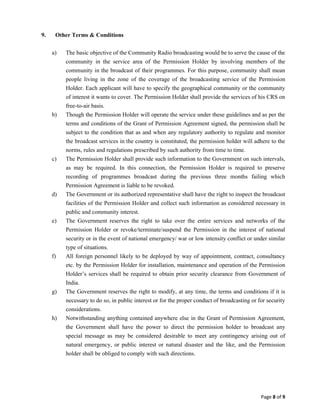 Revised Policy Guidelines for setting up Community Radio Stations in ...