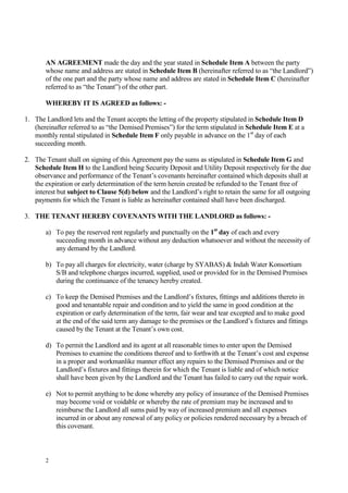 Amended-Tenancy Agreement- 2013 | PDF