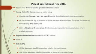 Amendment of patent rule 2018 | PPTX