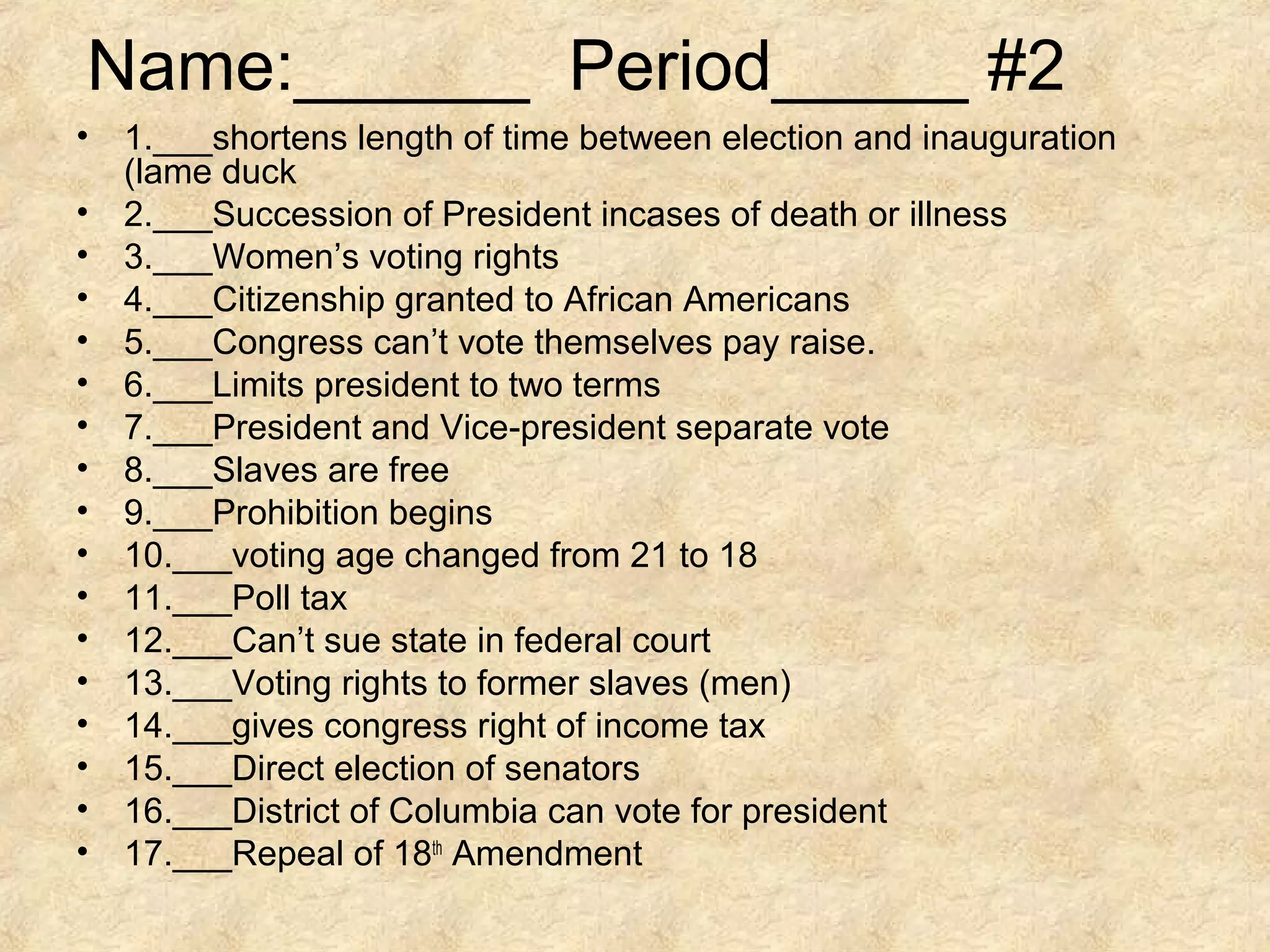 Amendments 11 27 powerpoint | PPT