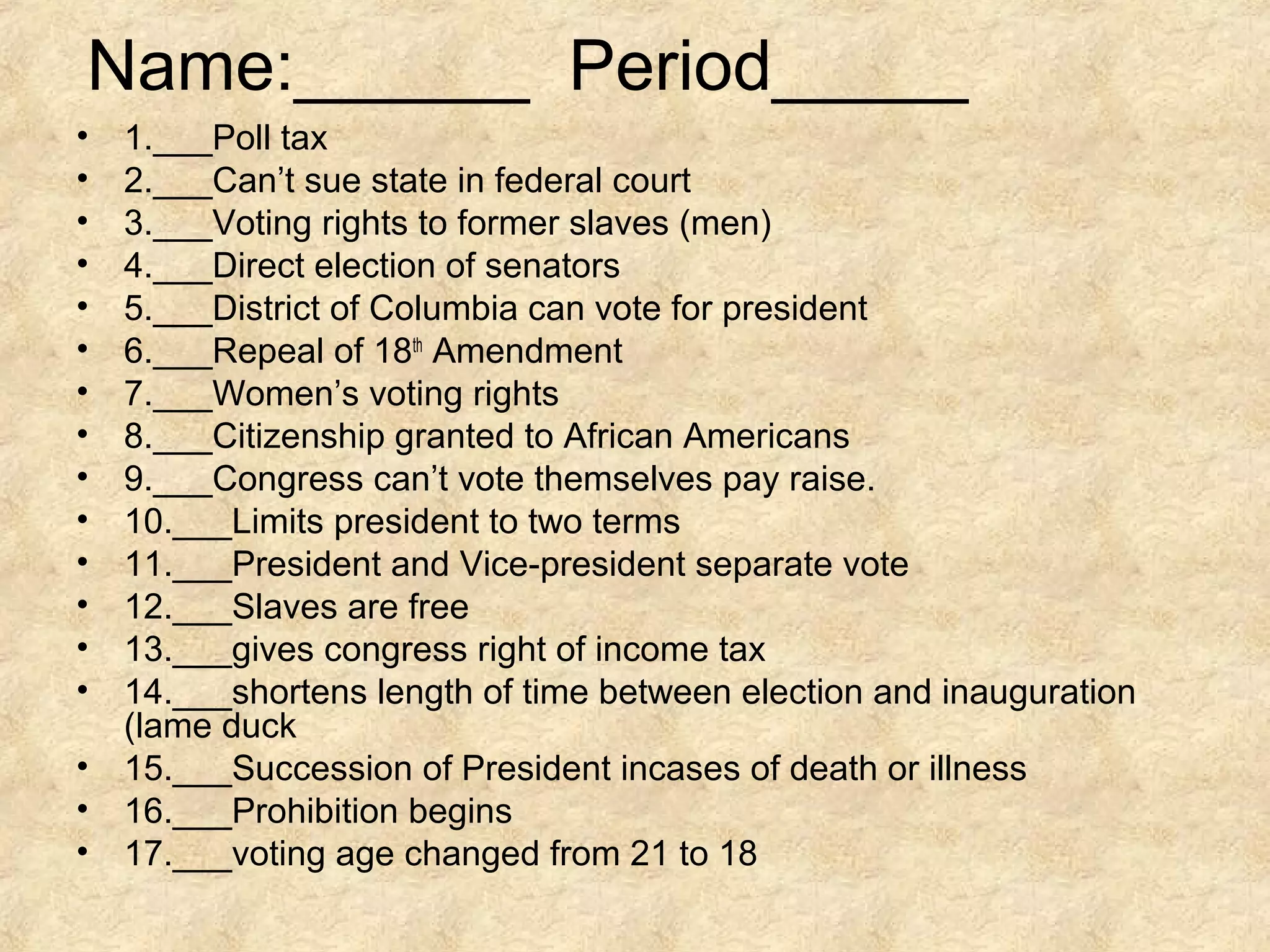 Amendments 11 27 powerpoint | PPT