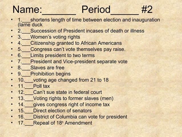 Amendments 11 27 powerpoint | PPT | Civic affairs | Politics