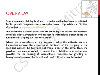 Revised Section 185 under The Companies Act, 2013 | PDF