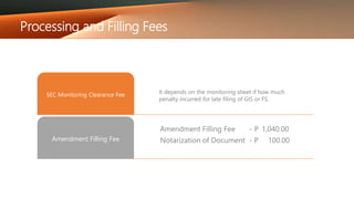 SEC Amend the articles of incorporation | PPT