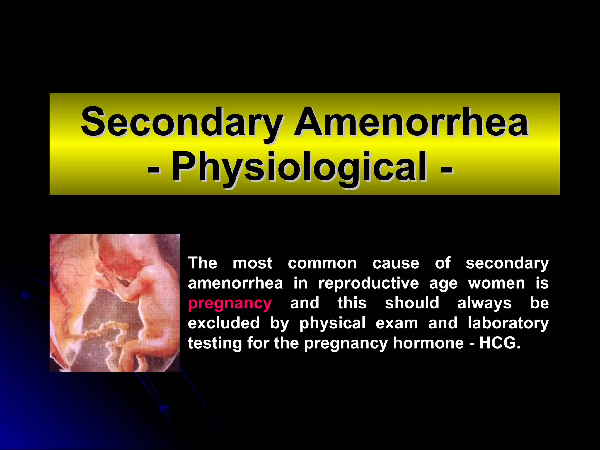 Amenorrhea | PPT