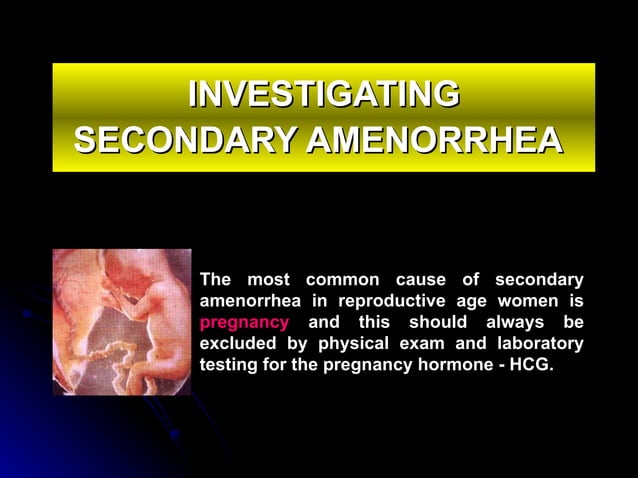 Amenorrhea | PPT | Hormonal Disorders | Endocrine and Metabolic Diseases
