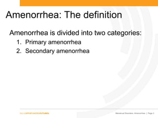 Amenorrhea | PPTX