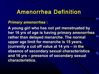 Amenorrhea | PPT
