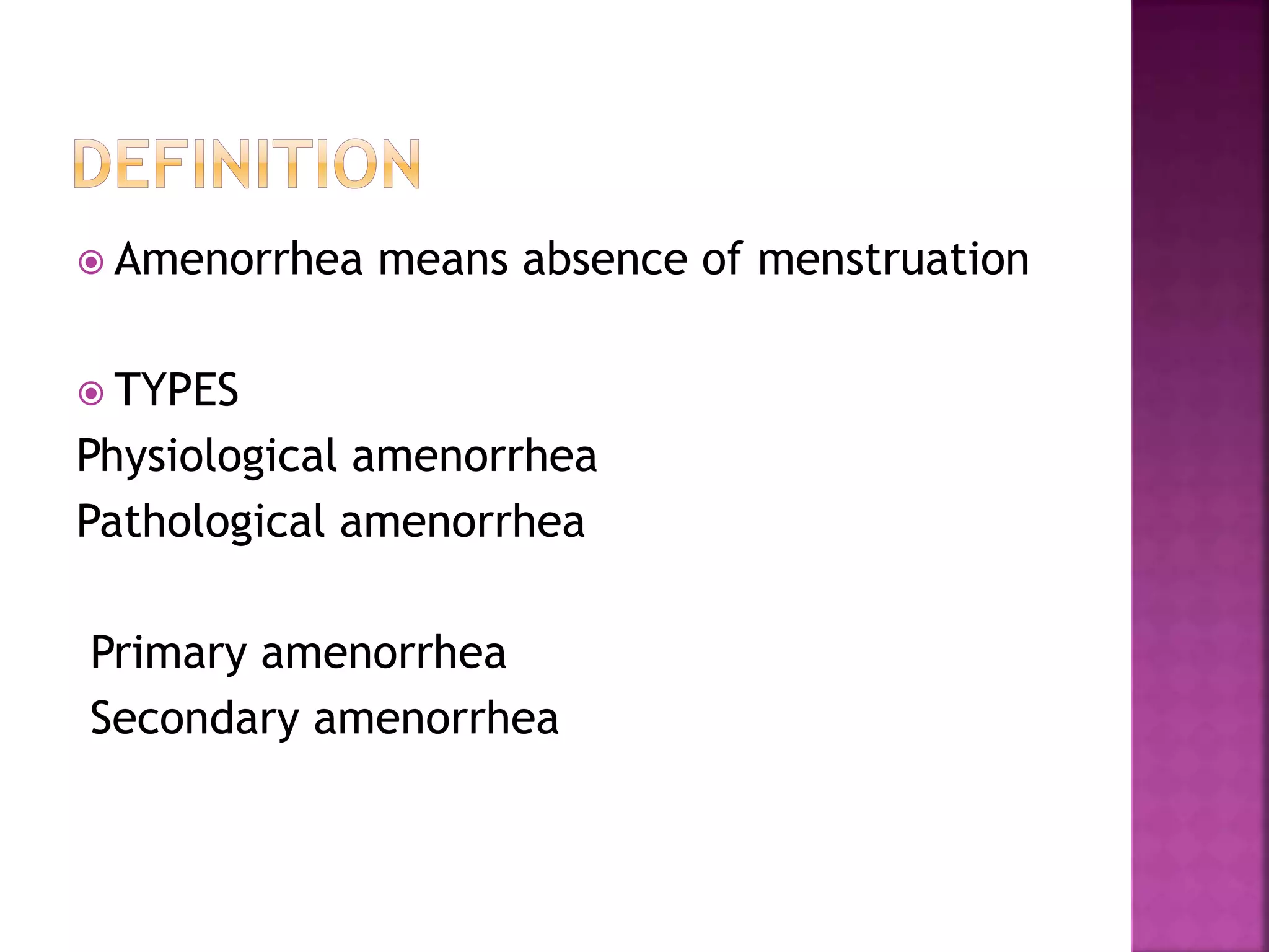 Primary Amenorrhea | PPTX