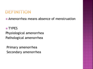 Primary Amenorrhea | PPTX