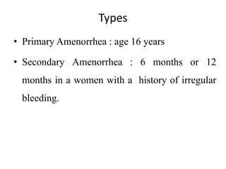 Amenorrhea | PPTX