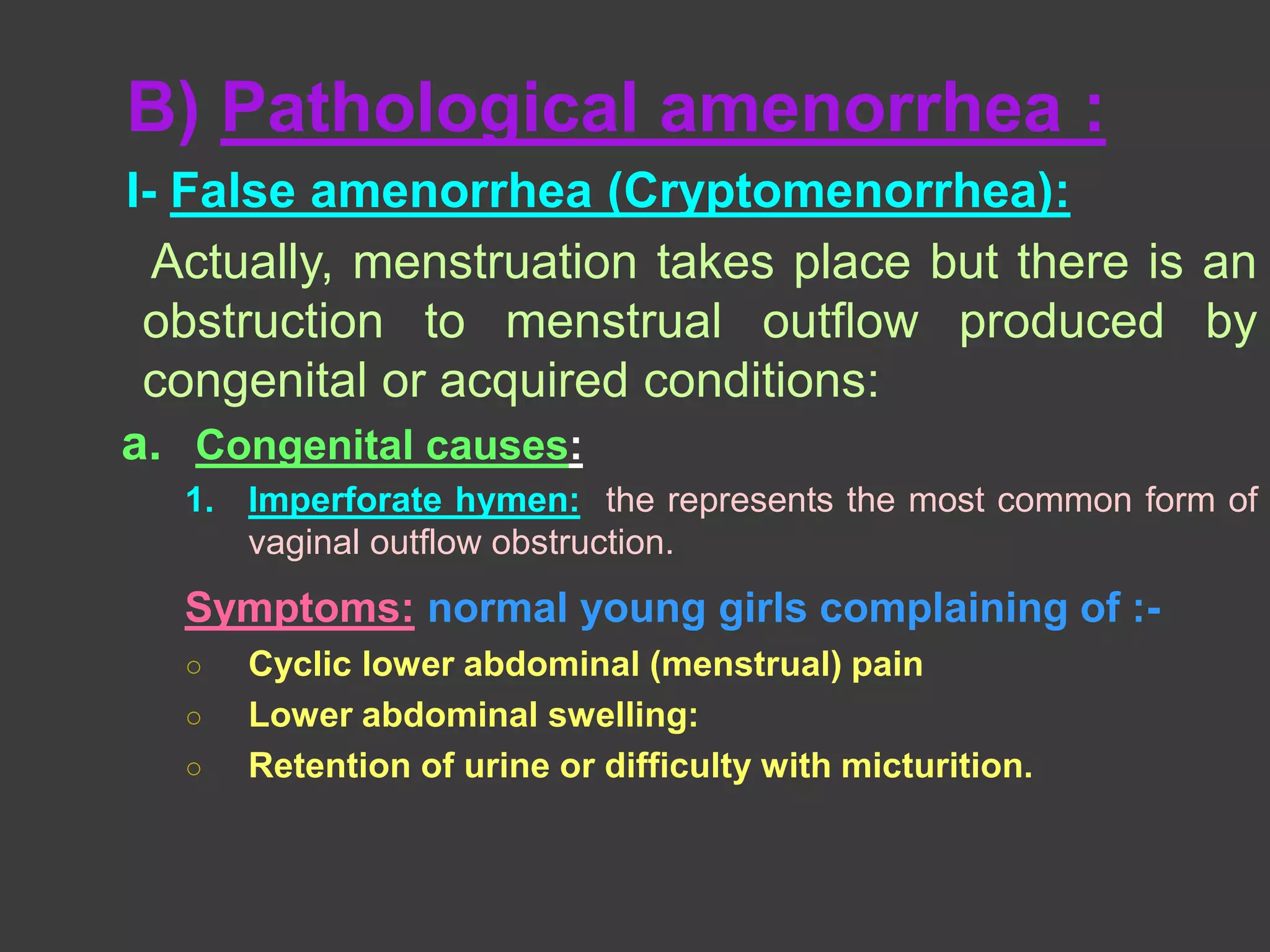 Amenorrhea - Define, Cause, Sign and Symptoms, Type- Pathological and ...
