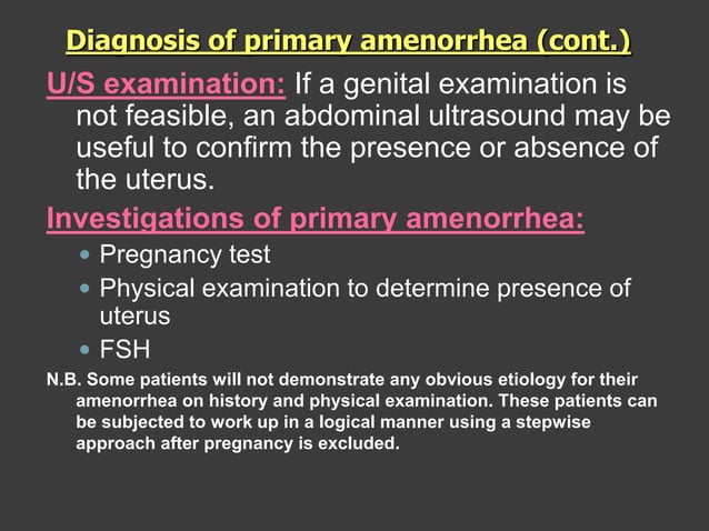 Amenorrhea - Define, Cause, Sign and Symptoms, Type- Pathological and Physiological Amenorrhea ...