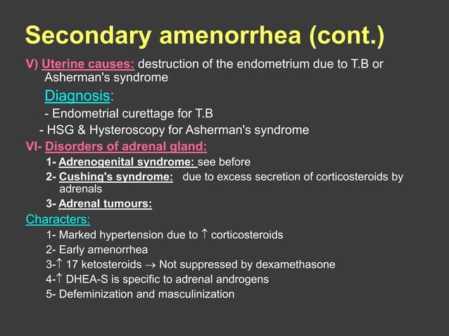 Amenorrhea - Define, Cause, Sign and Symptoms, Type- Pathological and ...