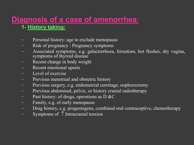 Amenorrhea - Define, Cause, Sign and Symptoms, Type- Pathological and Physiological Amenorrhea ...