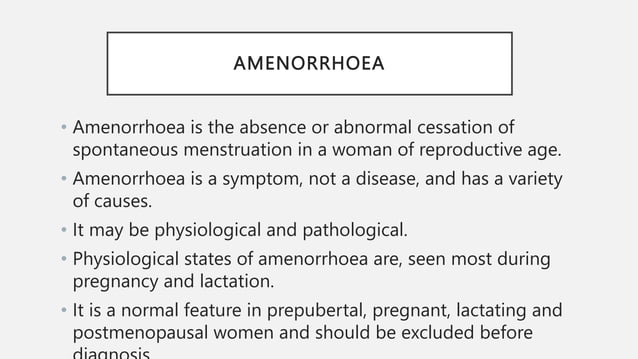 Amenorrhea PPT.pptx for the easy understanding of gyn | PPT