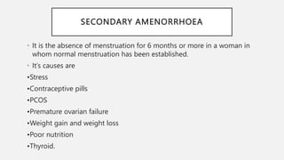 Amenorrhea PPT.pptx for the easy understanding of gyn | PPTX