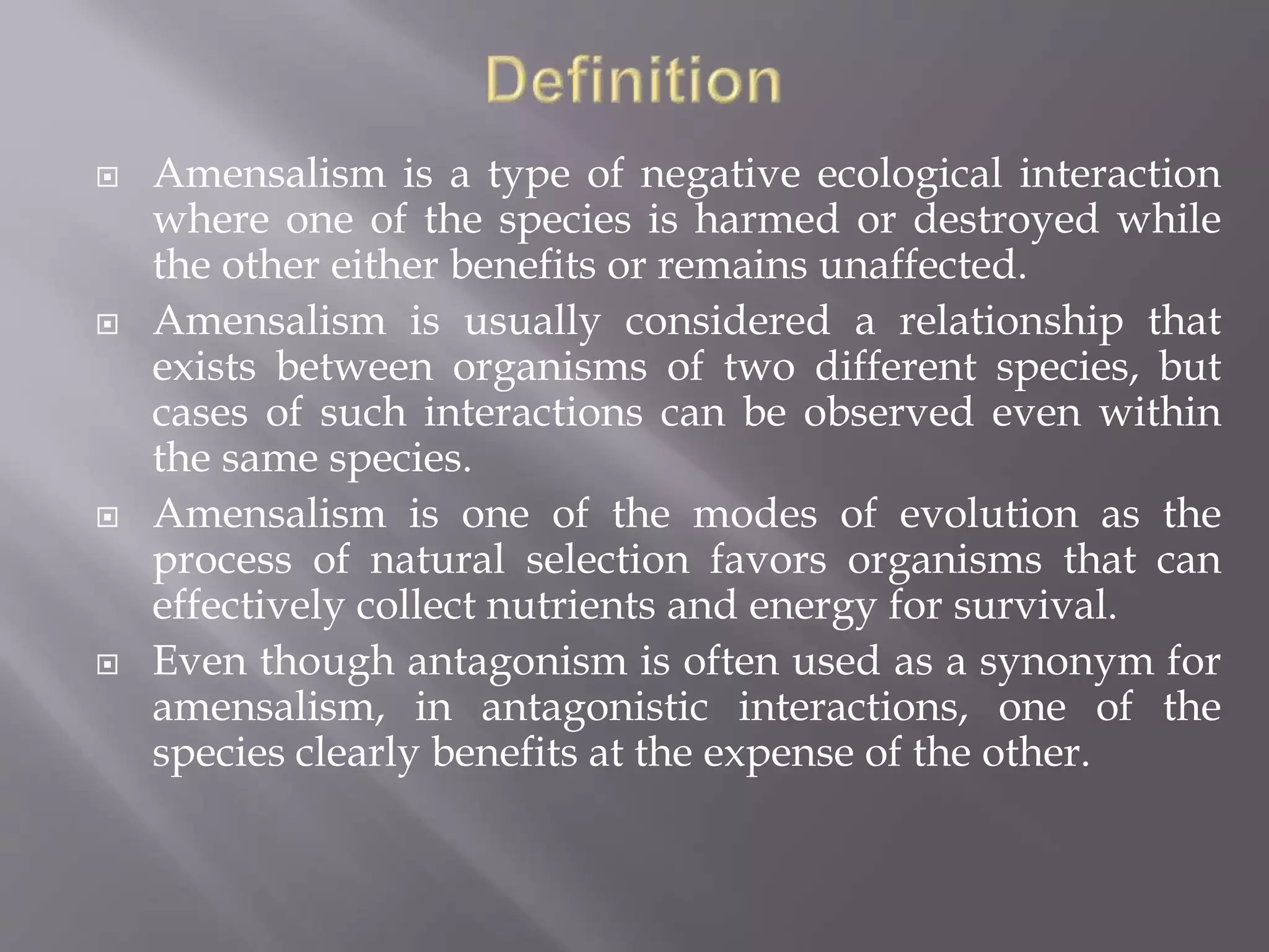 Amensalism (antagonism) | PPTX