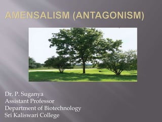 Amensalism (antagonism) | PPTX