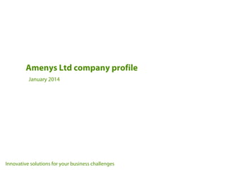 Amenys Company Profile | PPT