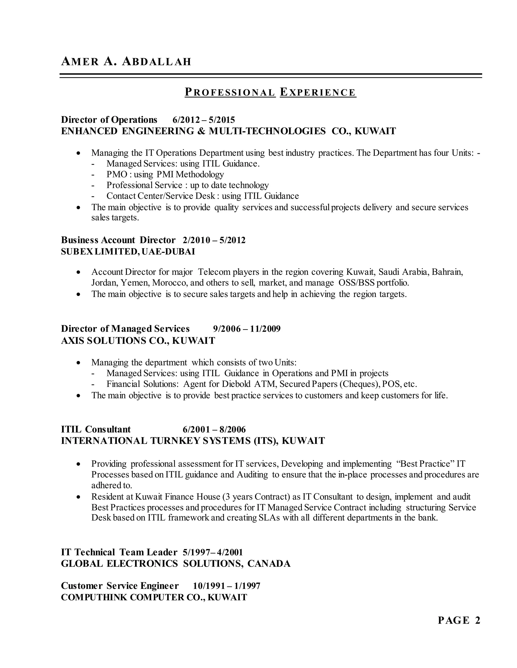 Amer abdallah Resume | DOCX