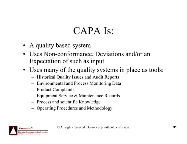 CAPA: A Risk Mitigating Quality System | PDF | Manufacturing Industry ...