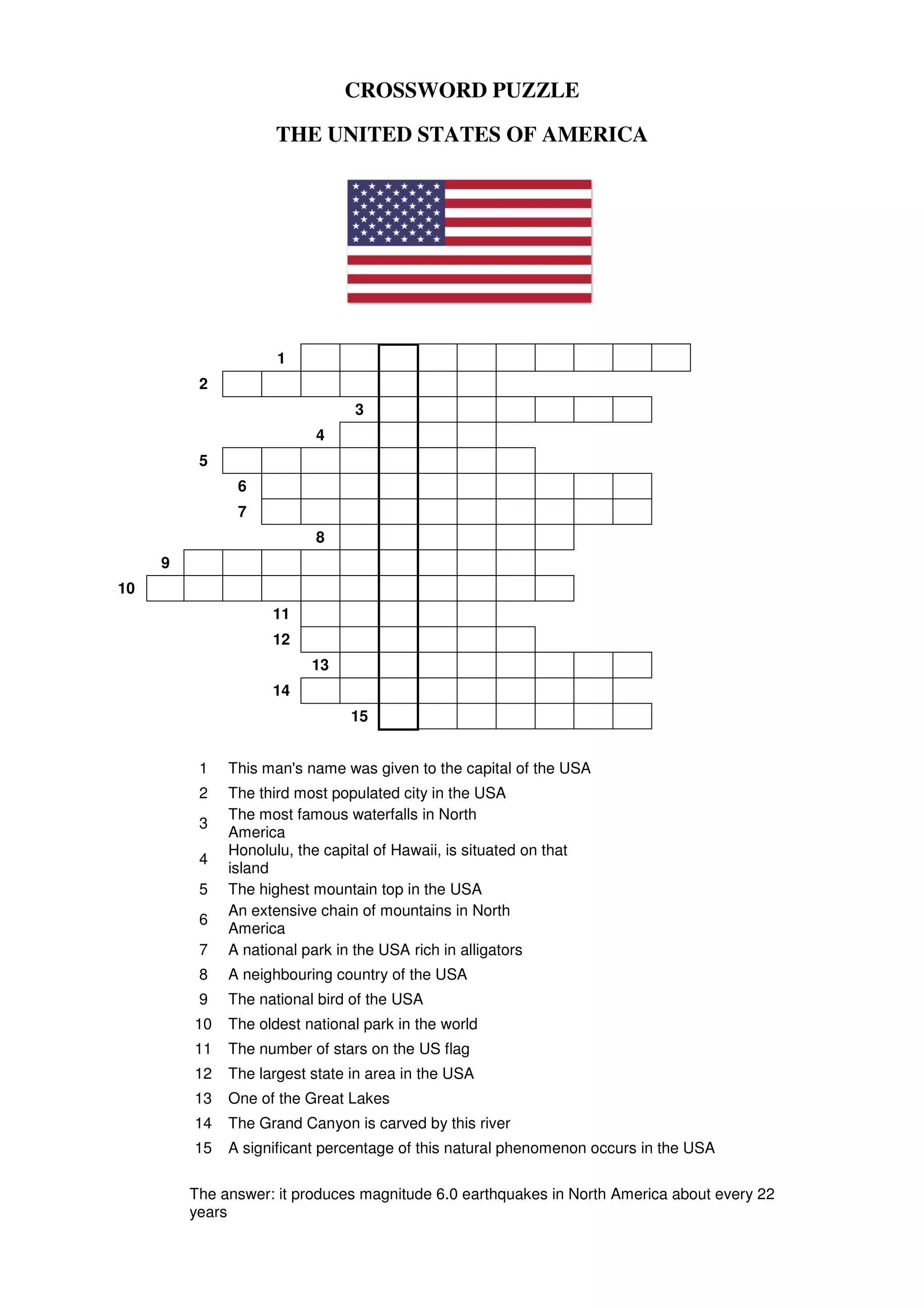 Crossword - USA | PDF