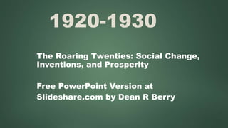 America 1920 1950 challenges part one revised 6-10-18 | PPTX