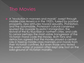 America Compared: Cultural Change in the 1920's | PPT