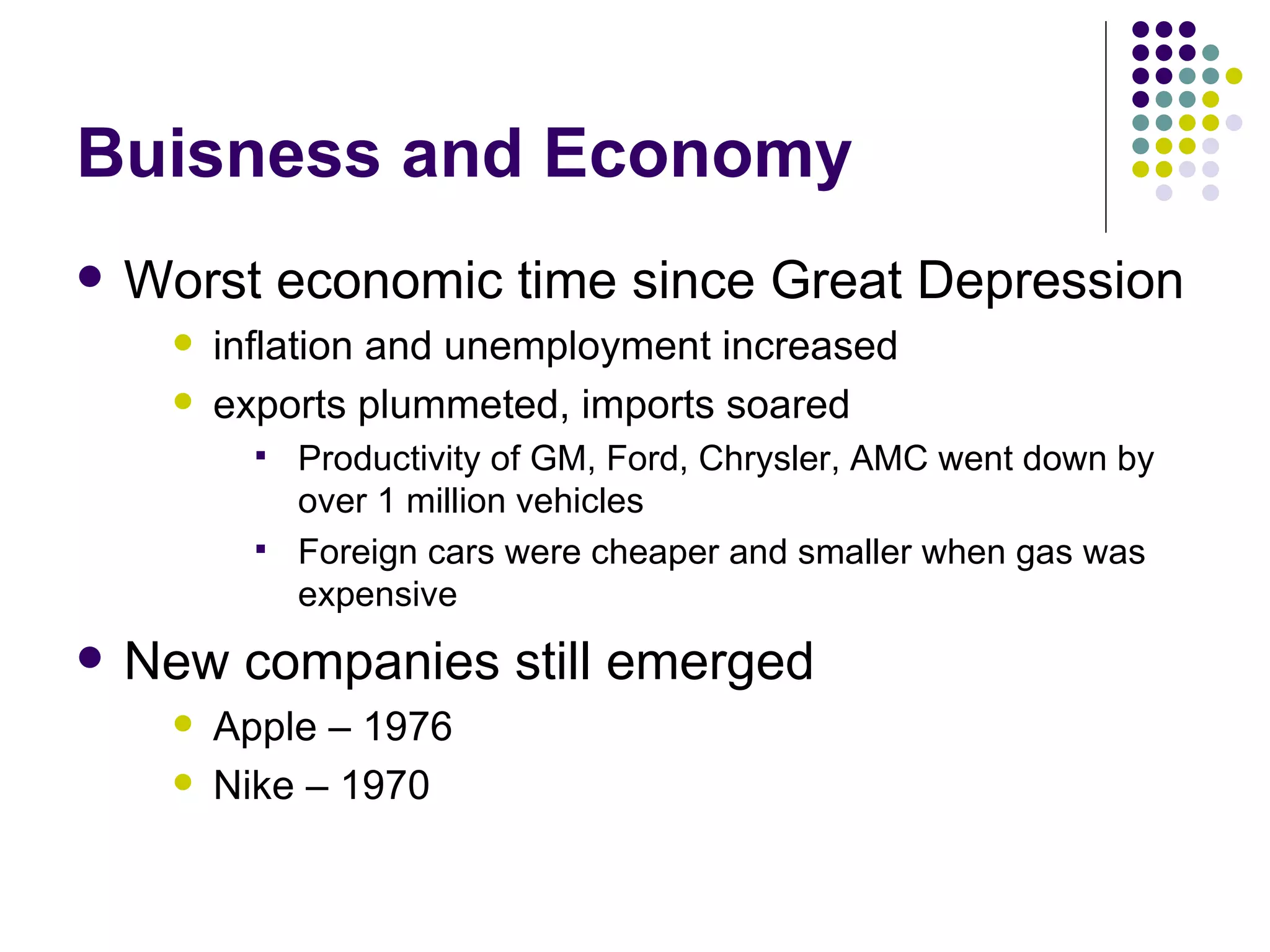America In The 1970s | PPT