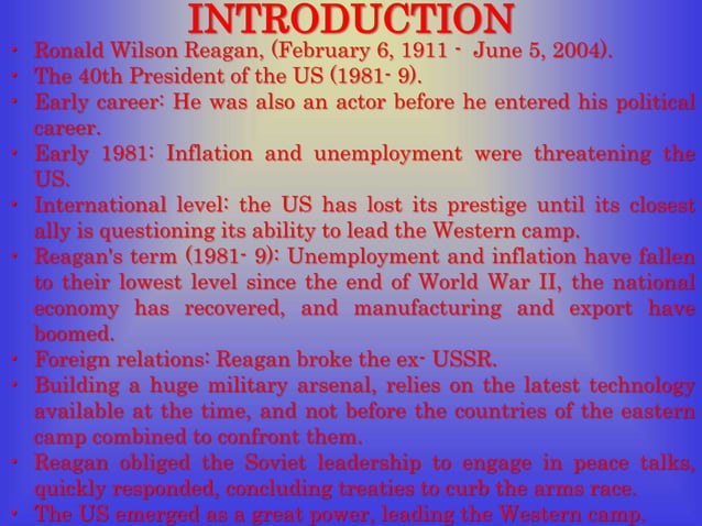 America in the Reagan years (1981- 9) | PPT
