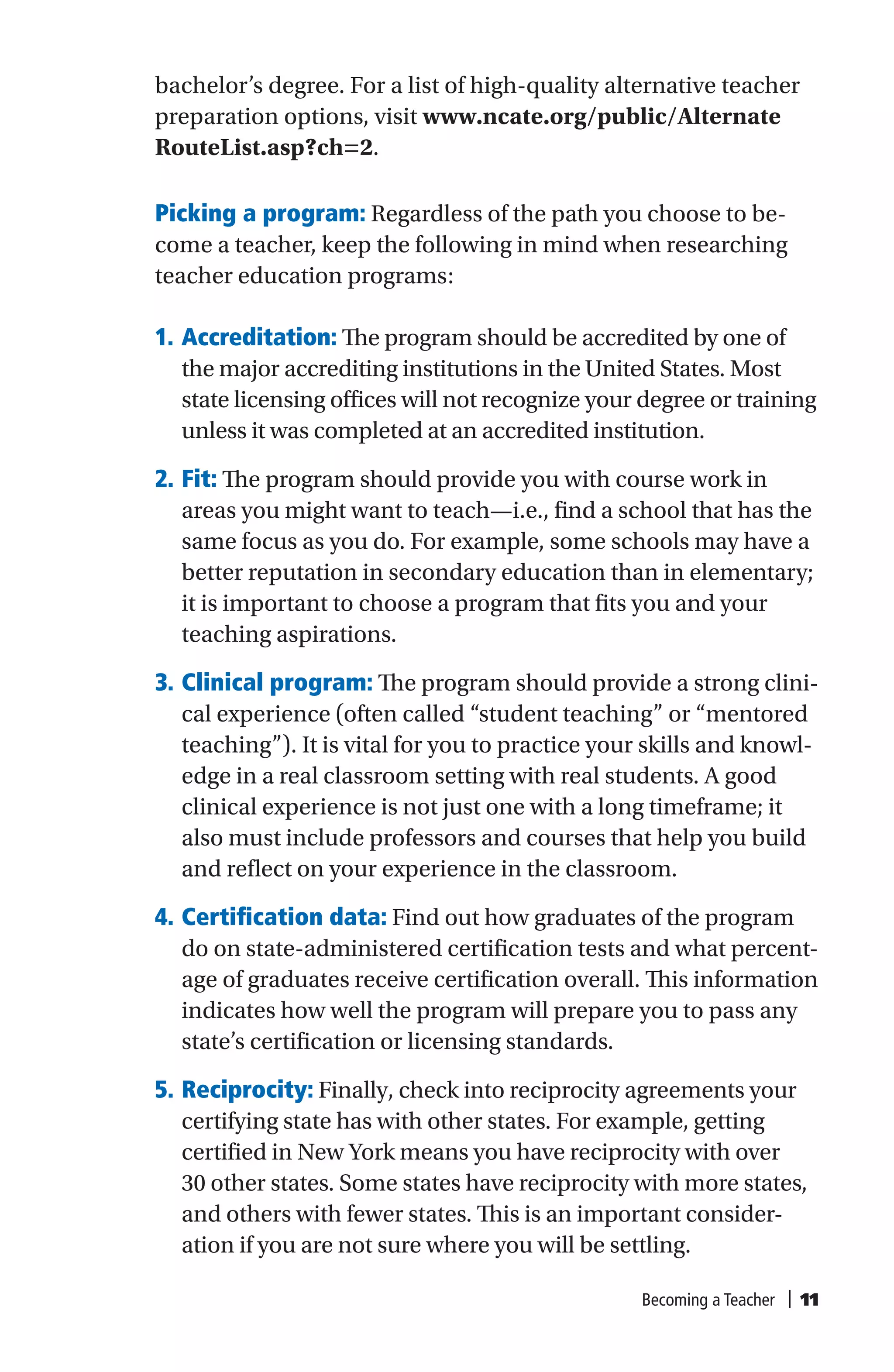 American Federation of Teachers Requirements for Teaching Certification ...