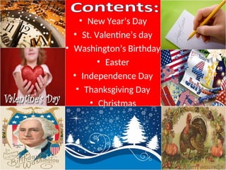 UNITED STATES OF AMERICA american-holidays.ppt
