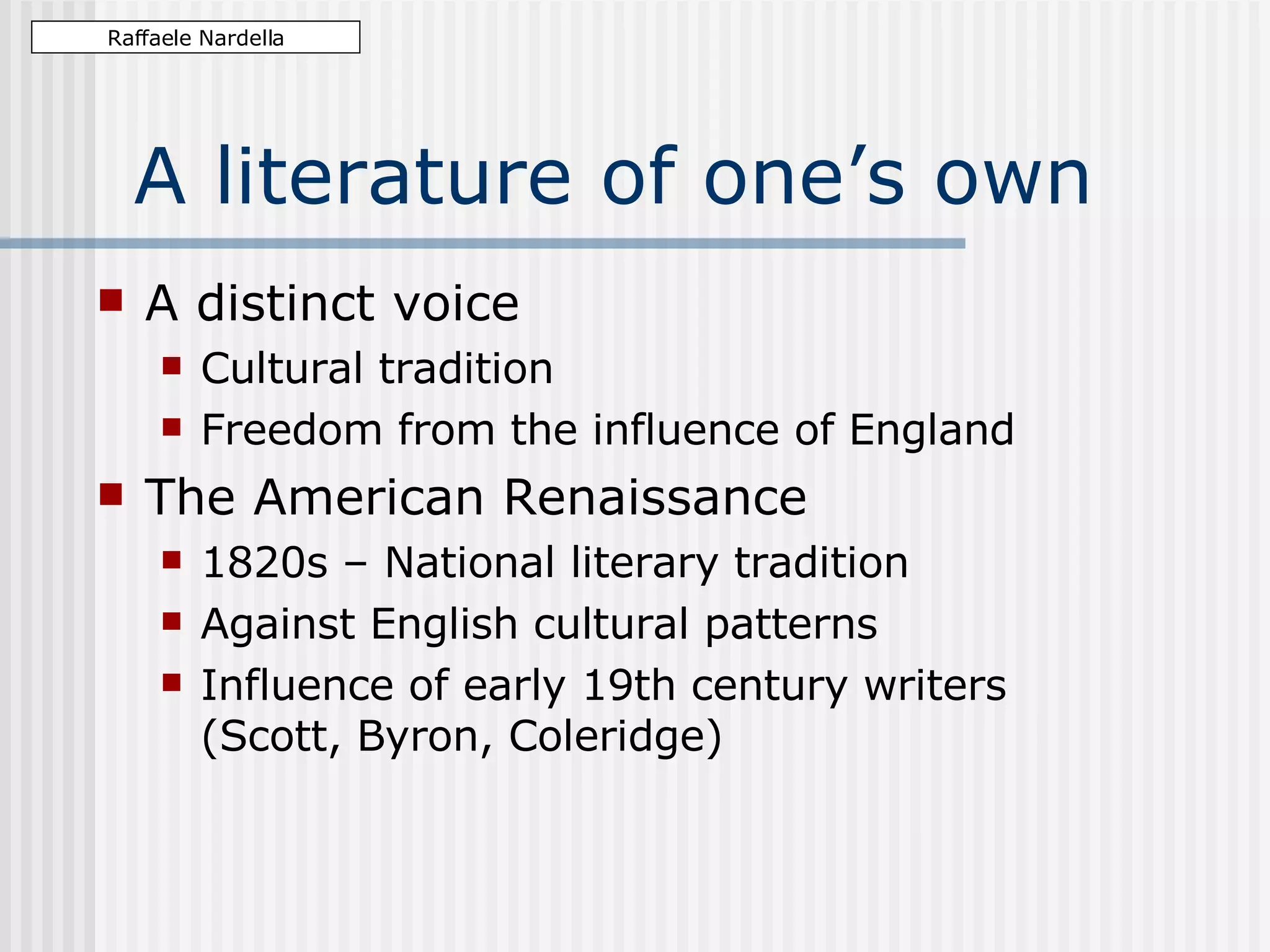 American Literature Literary Introduction | PPT