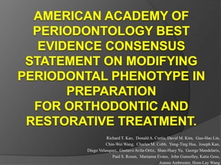 American Academy of Periodontology best evidence consensus statement on ...