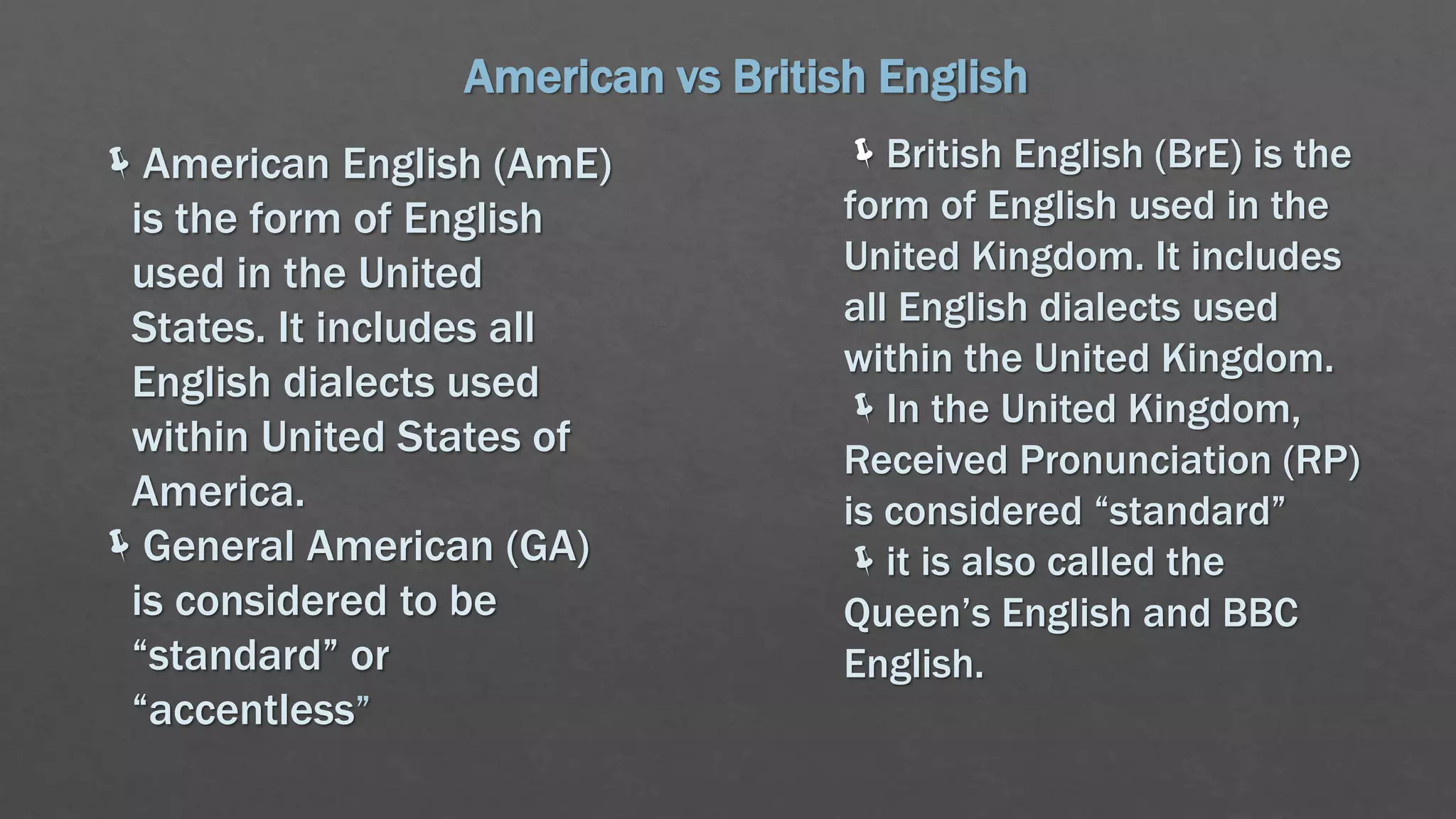American and british english | PPTX