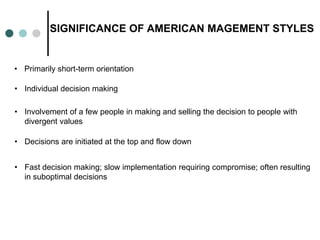 Indian, American, Japanese, Chinese Management styles (comparison) | PPTX