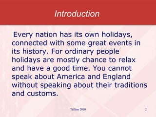 American And English Holidays | PPT