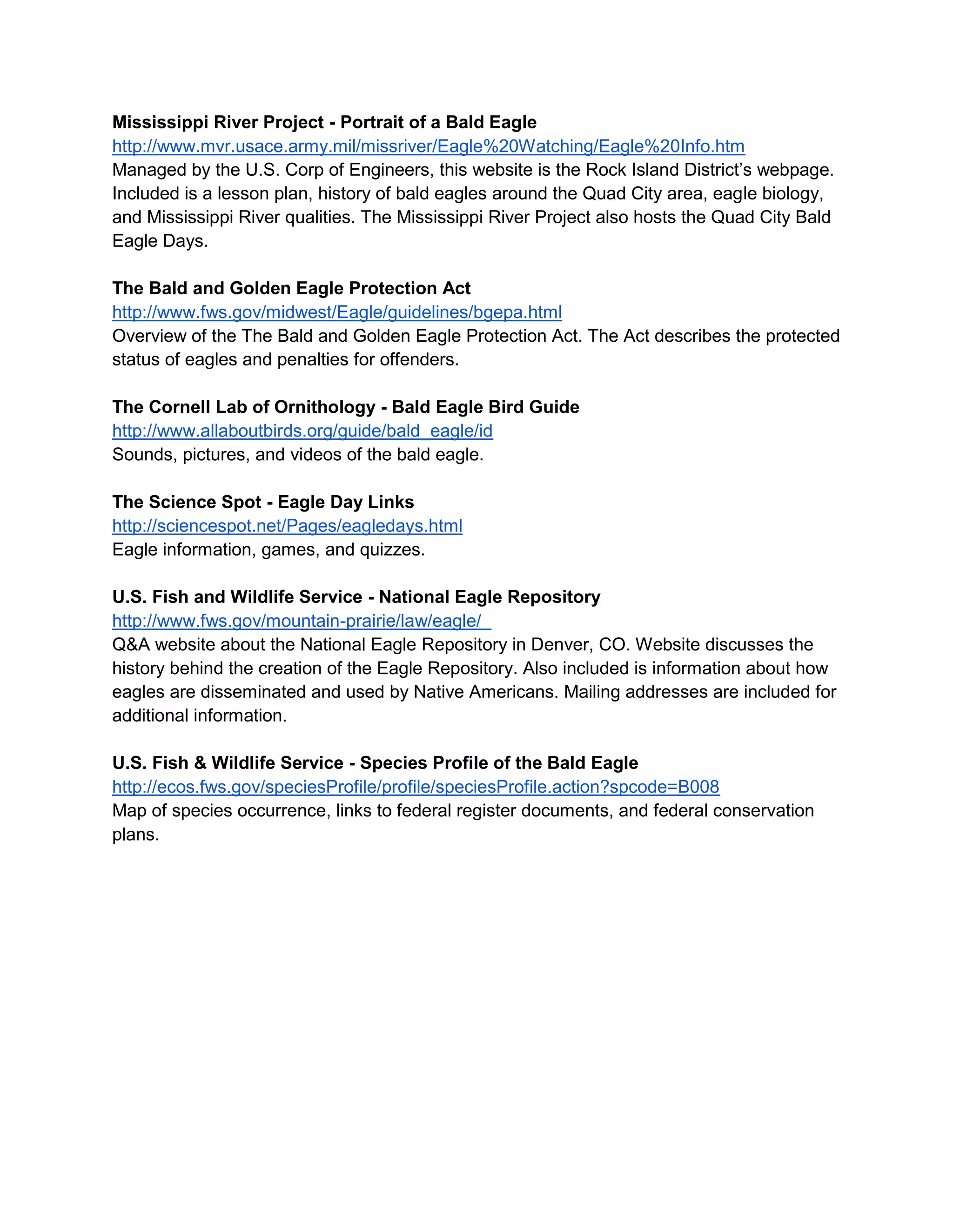 American bald eagle educational resources | DOCX