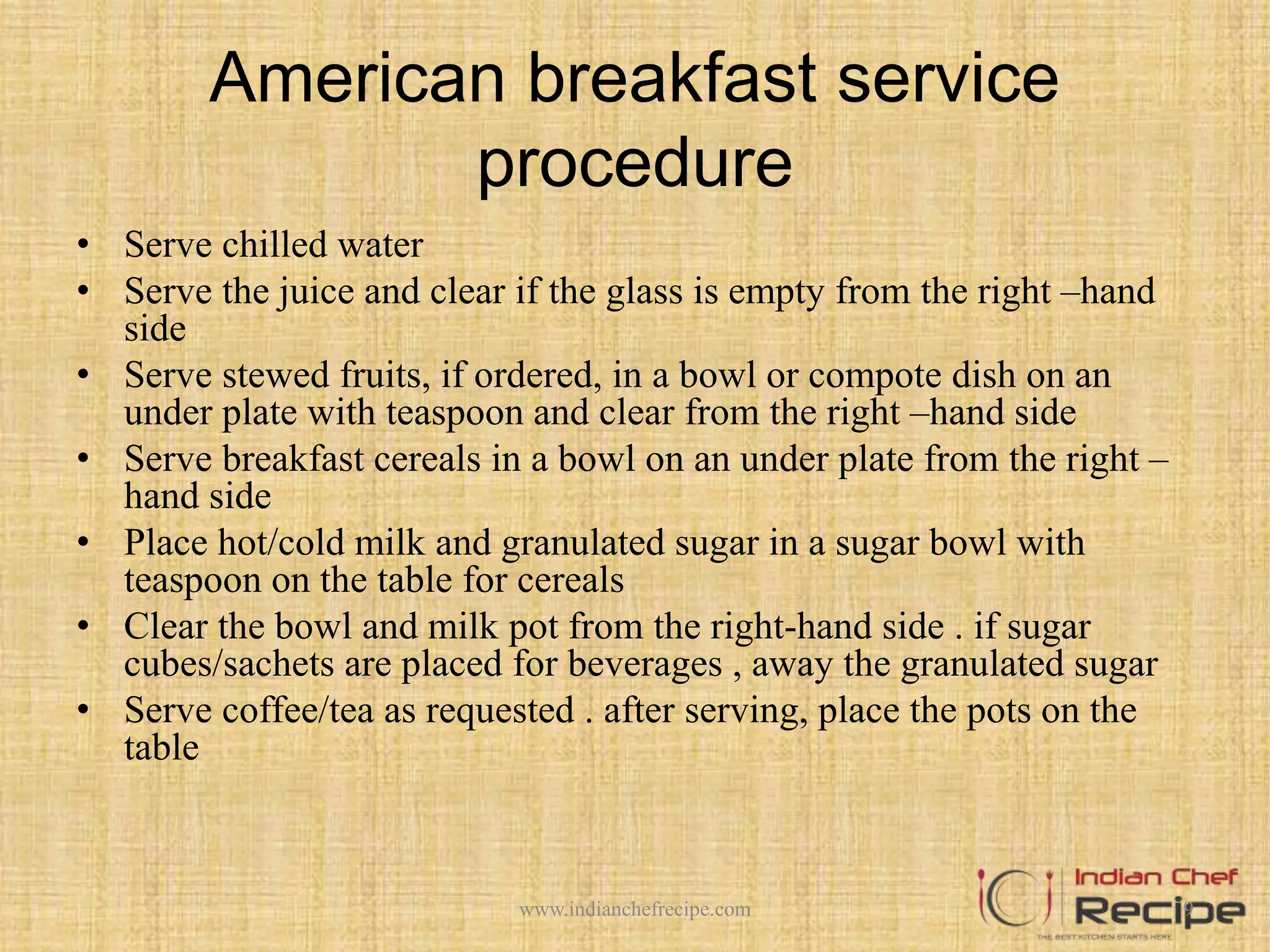 American break fast in hotel | PPTX