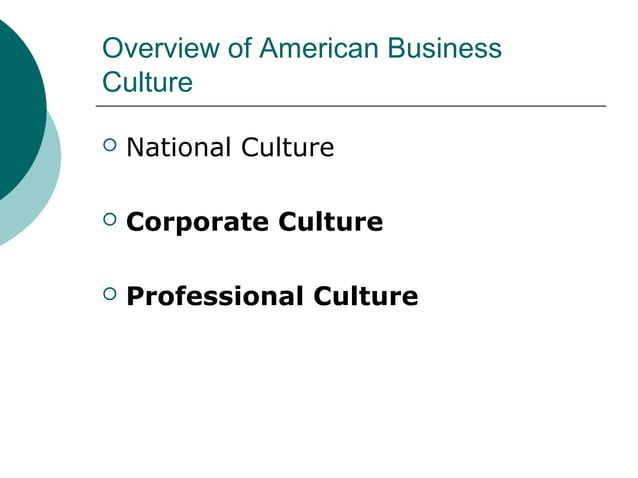American Business Culture | PPT